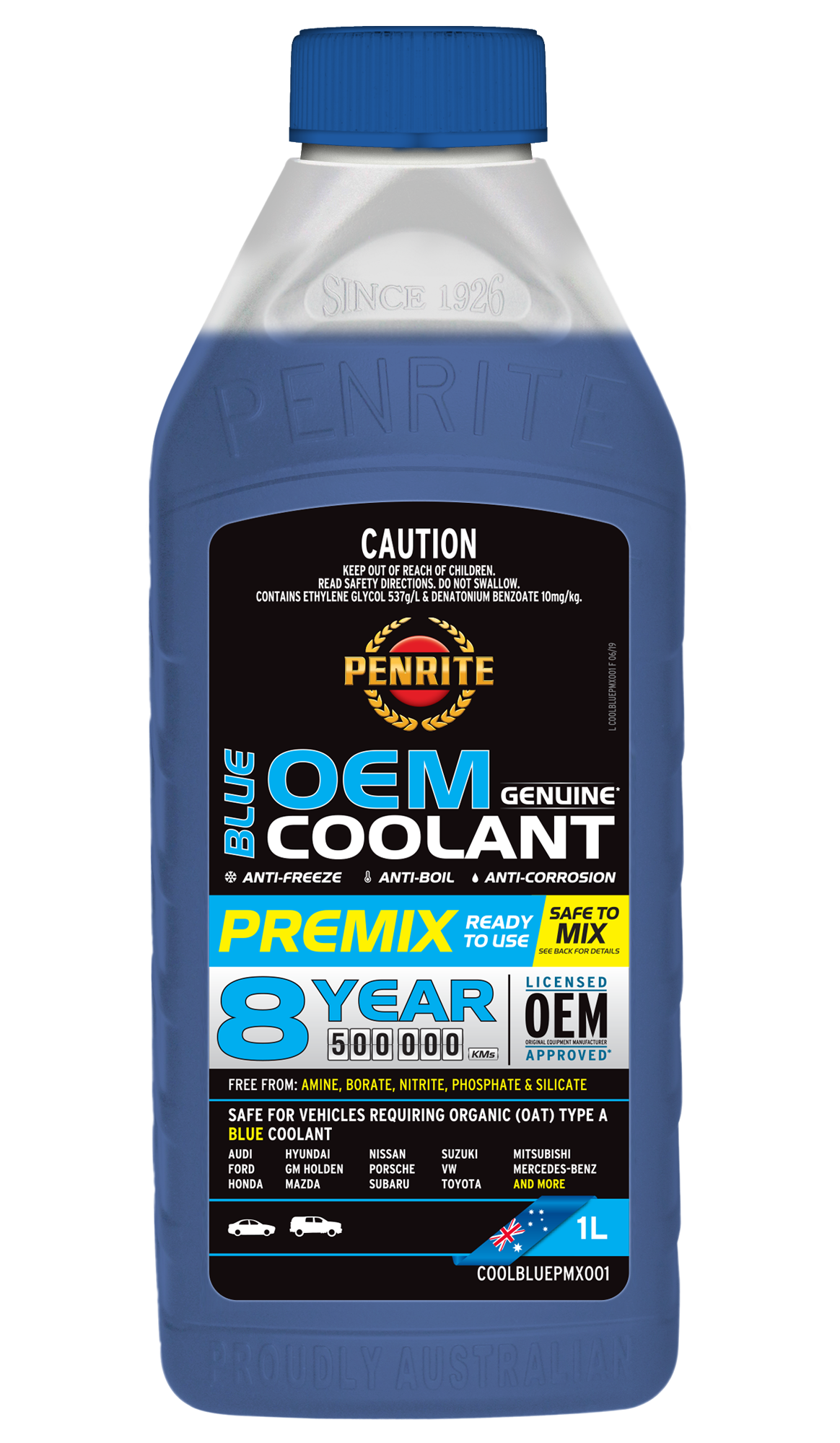 Penrite Blue OEM Coolant Premix - 1 Litre